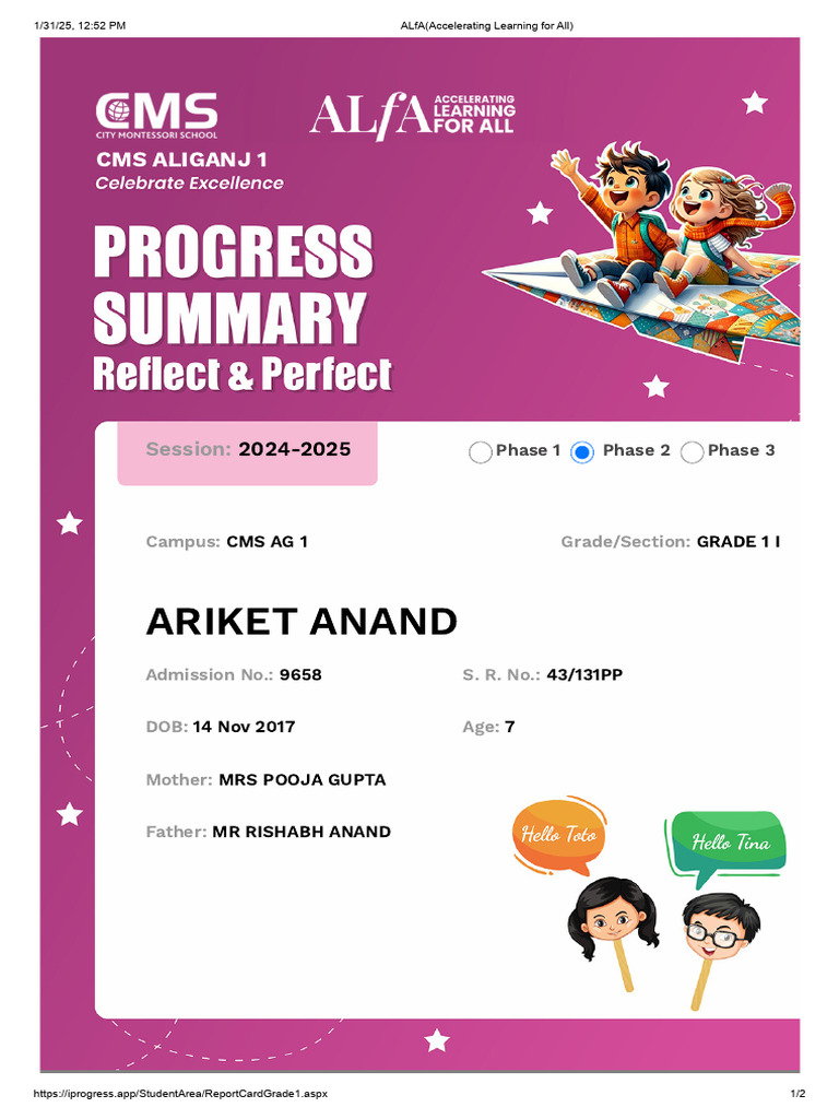 Iprogress - App ALfA (Accelerating Learning For All) | PDF | Learning