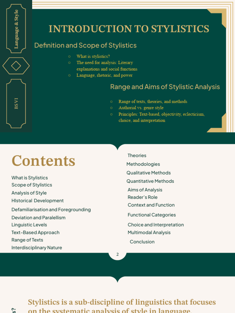 Introduction To Stylistics | PDF | Linguistics | Analysis