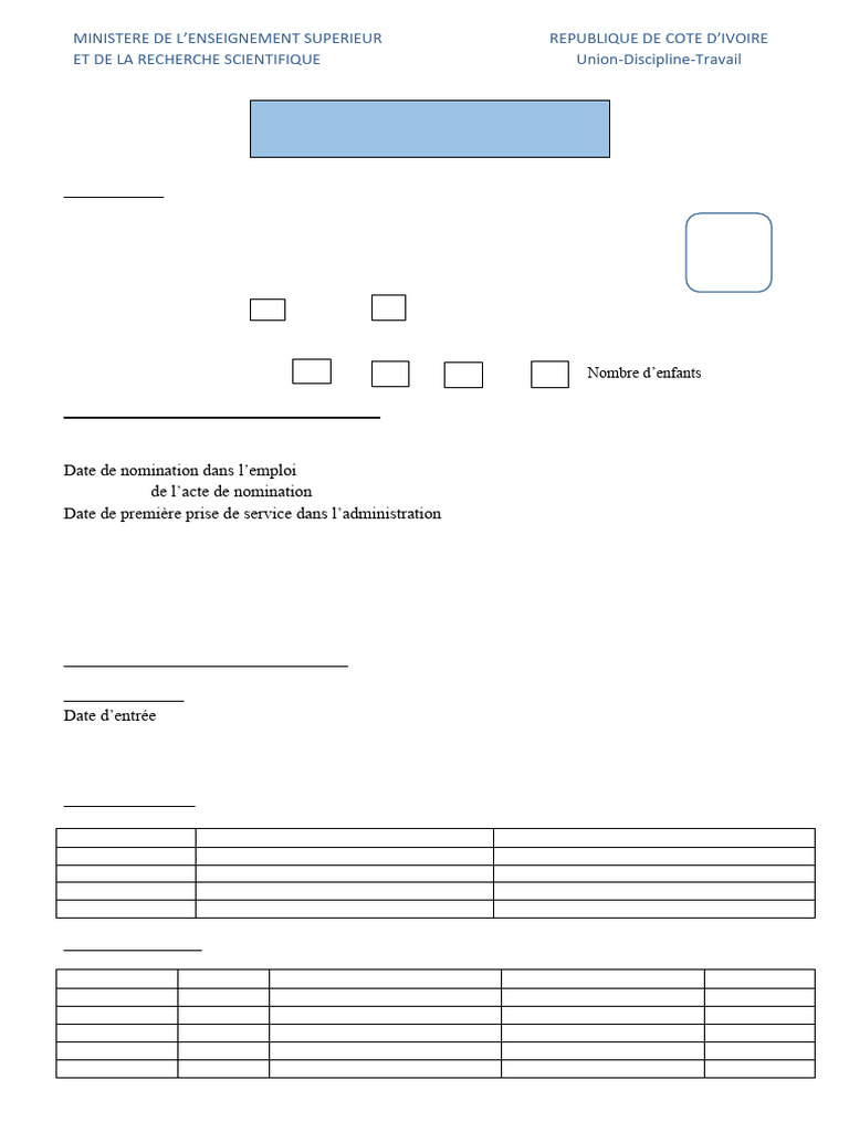 Fiche Signalétique Ministère Enseignement | PDF