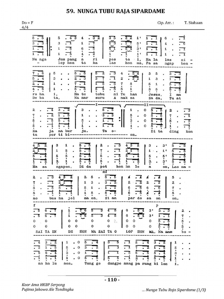Koor Nunga Tubu Raja Sipardame | PDF