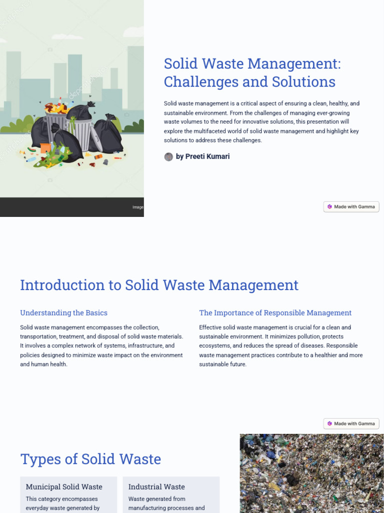 Solid Waste Management Challenges and Solutions | PDF | Waste | Waste ...
