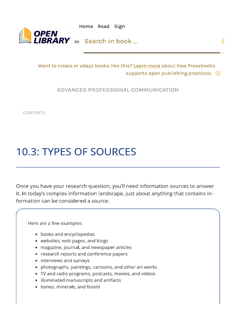 Types of Sources | PDF