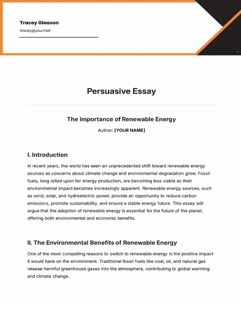 Persuasive Essay Outline Template | PDF