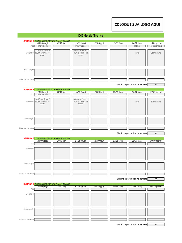 PLANILHA TREINO | PDF