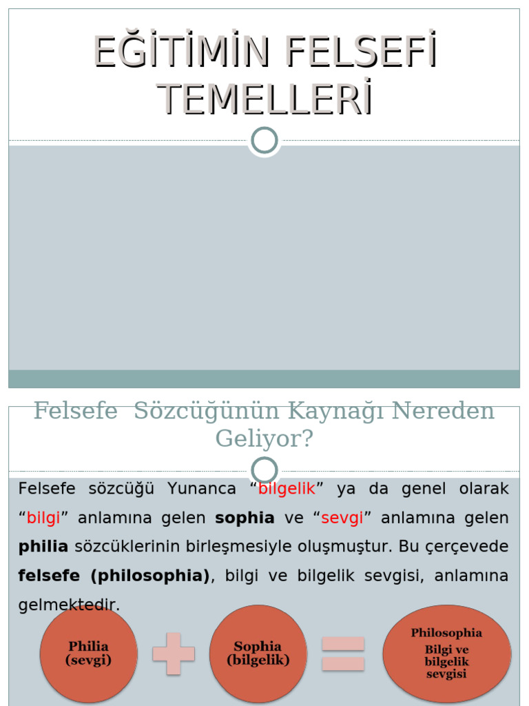 Eğitimin Felsefi Temelleri | PDF