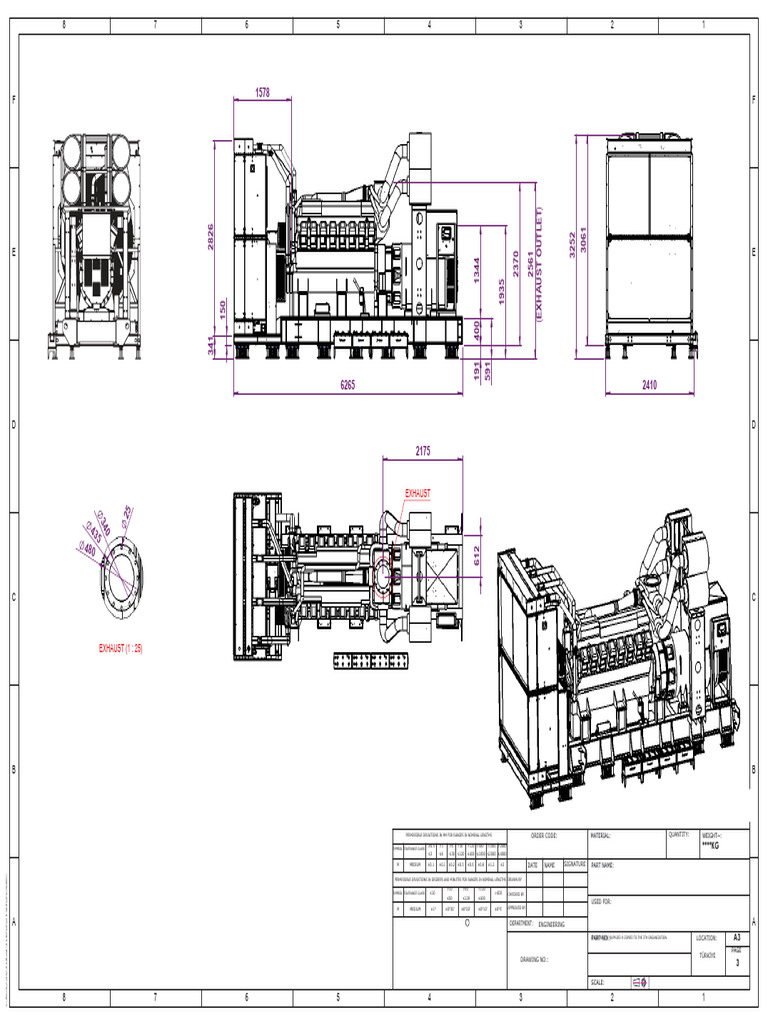 Mitsubishi Genset Drawing | PDF