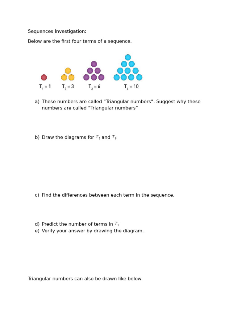 Triangular Numbers Investigation - Crit B - Formative | PDF