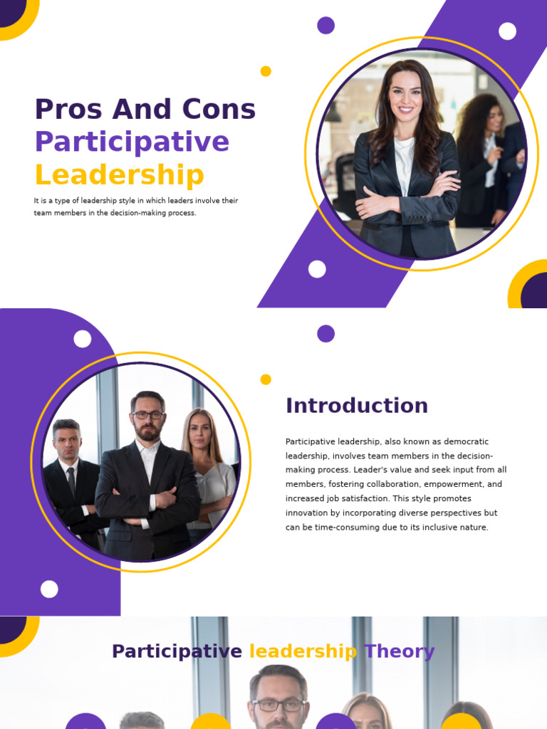 SlideEgg - 100462-Pros and Cons of Participative Leadership | PDF ...