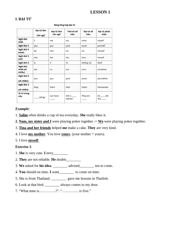 English Grammar: Pronouns & Tenses | PDF | Question | Semantic Units