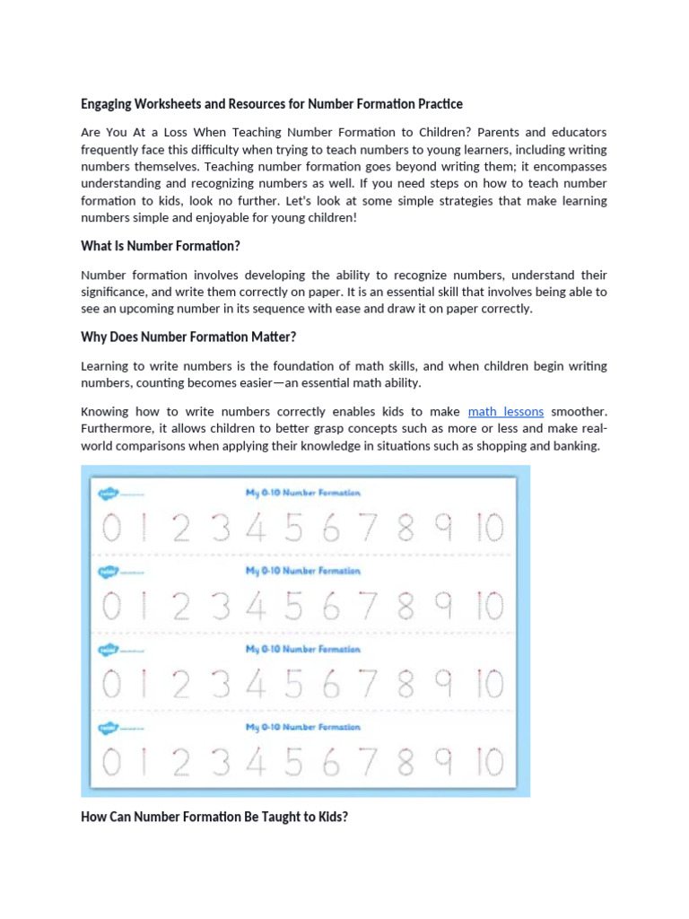 Engaging Worksheets and Resources For Number Formation Practice-1300 ...