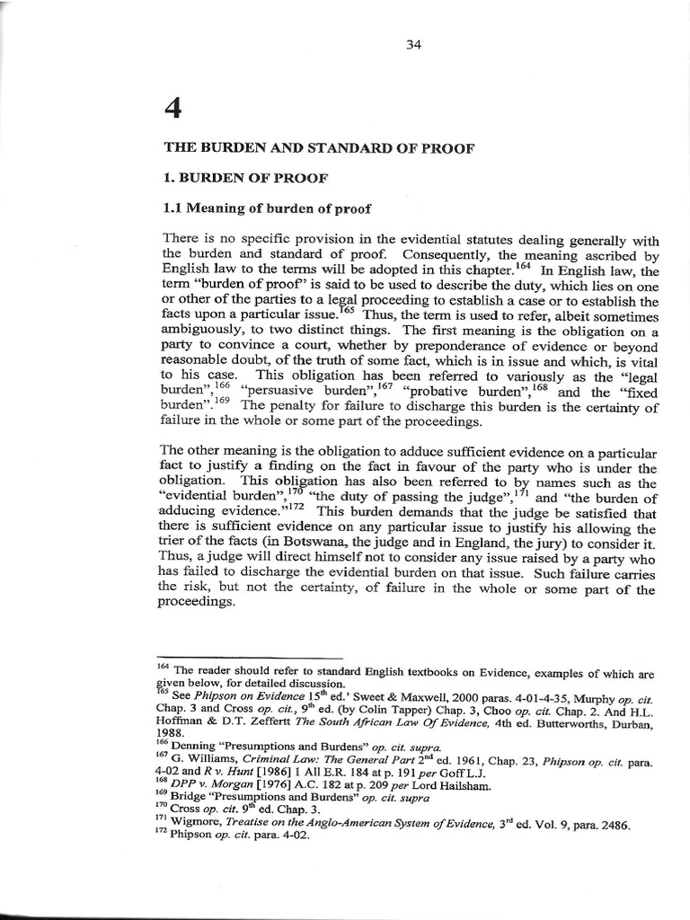 Chapter 4-The Burden and Standard of Proof | PDF