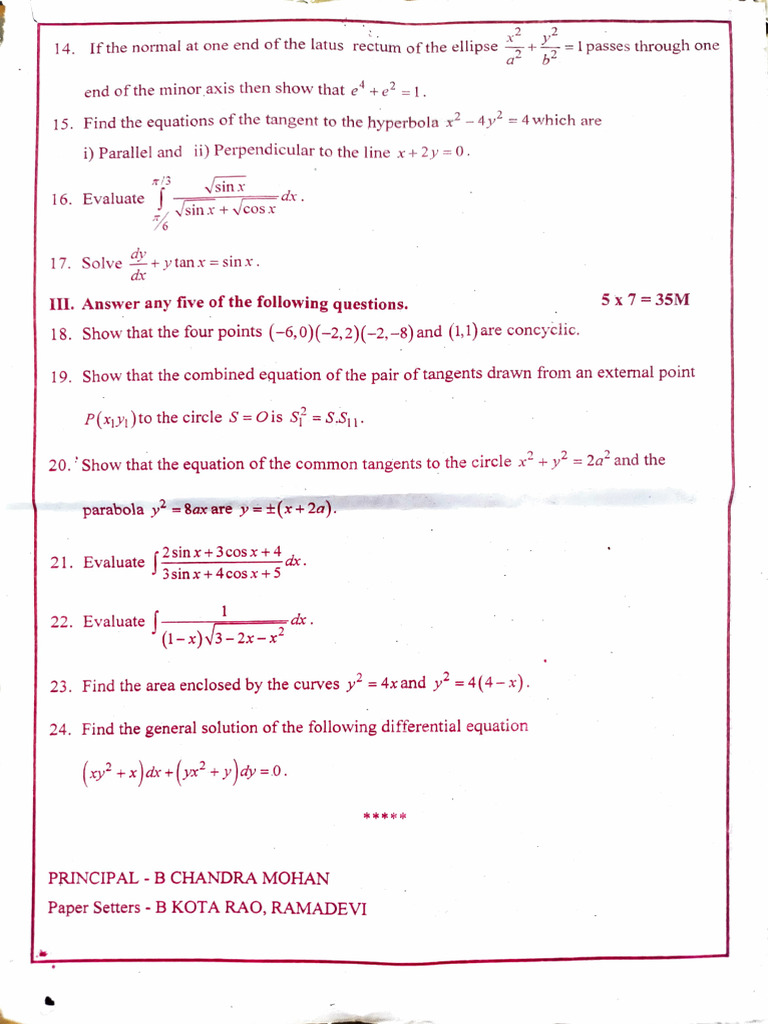 20.01.25 Maths 2B Pre Final 2 | PDF