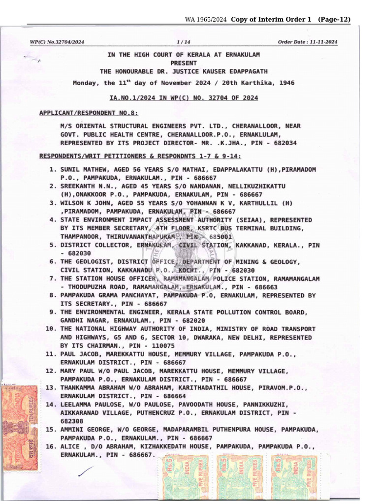 14 Annexure XIV Highcourt Stay Dated 11th Nov'24 | PDF | Legal Concepts | Judiciaries
