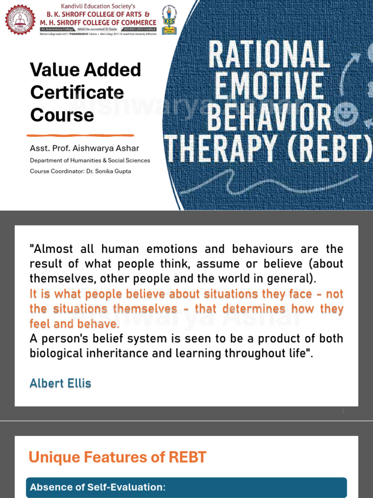 REBT VACC PPT - AishwaryaAshar | PDF | Rational Emotive Behavior ...