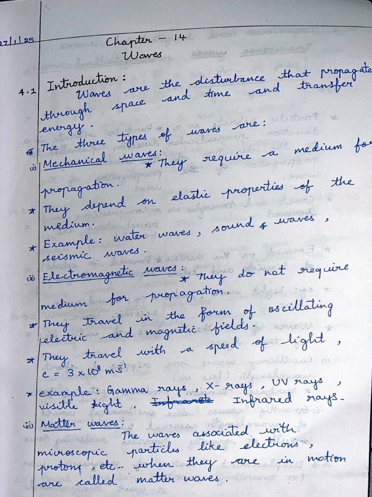 Waves Physics CW Notes | PDF