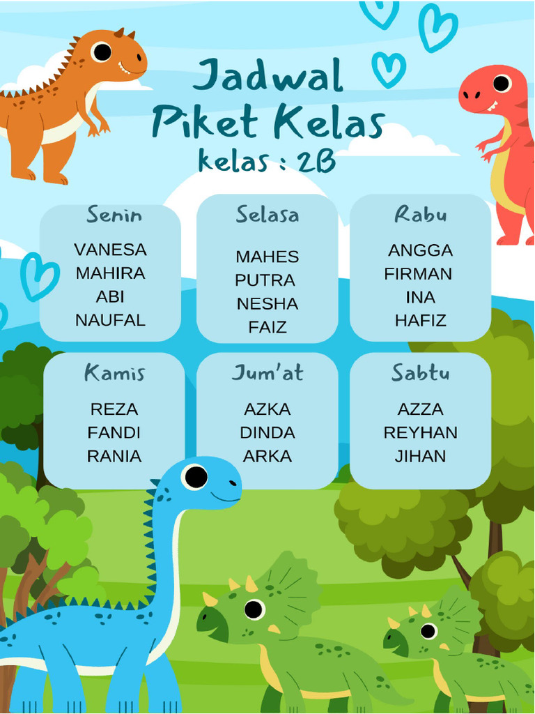 jadwal piket kelas 2b | PDF