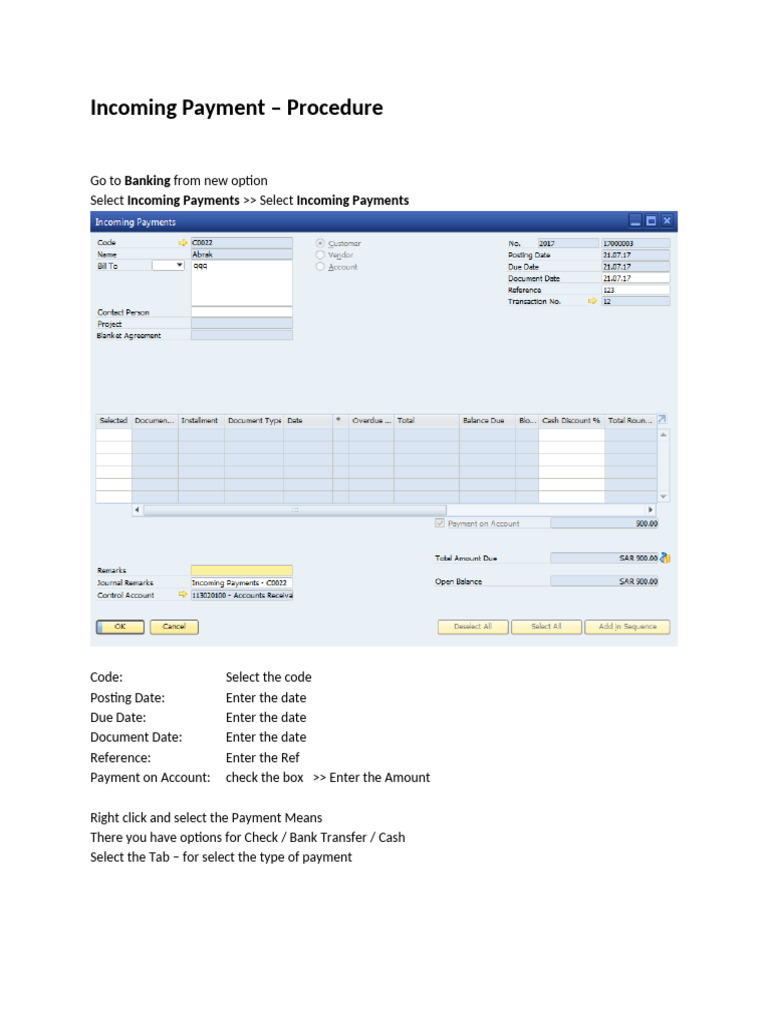 Incoming Payment | PDF