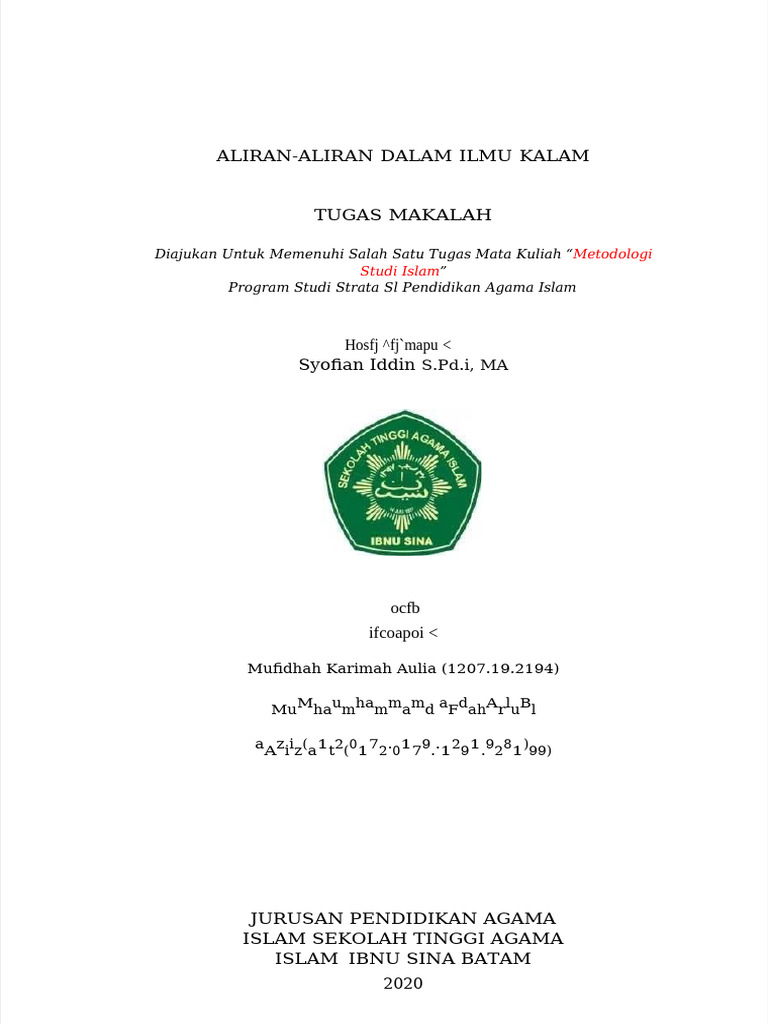 Aliran Teologi dalam Ilmu Kalam Islam | PDF