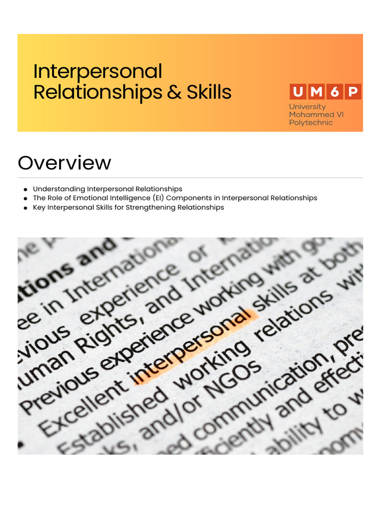 Interpersonal Relationships & Skills | PDF | Interpersonal ...