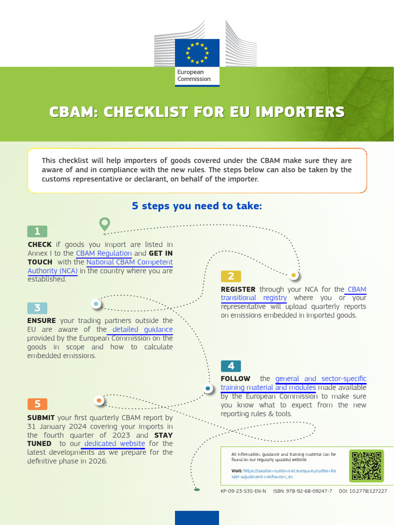CBAM Compliance Checklist for Importers | PDF