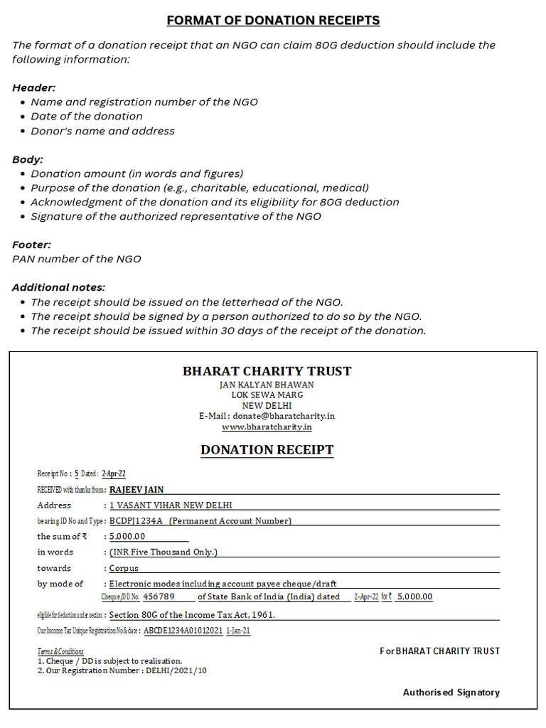 Format of Donation Receipt of FOUNDATION COMPANIES (2) | PDF