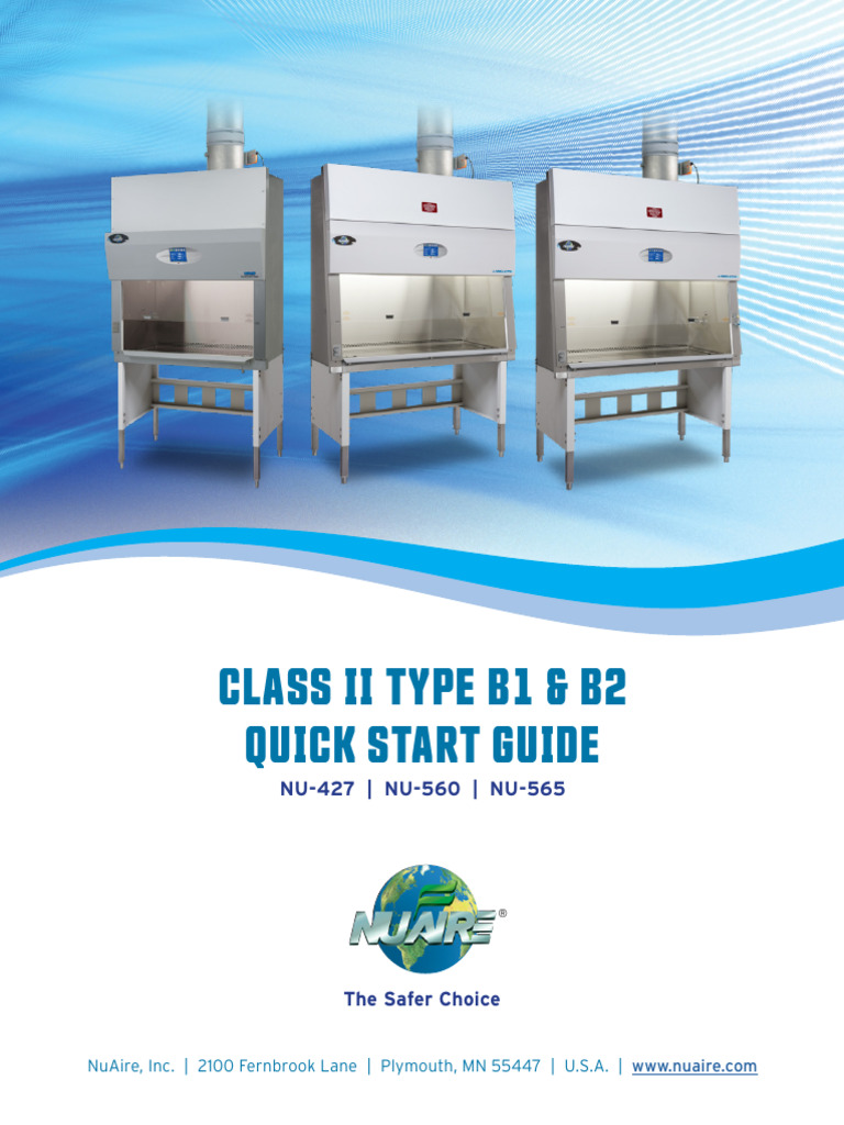 Class II Type b2 Biosafety Cabinet Quick Start Guide 2 | PDF | Duct (Flow)