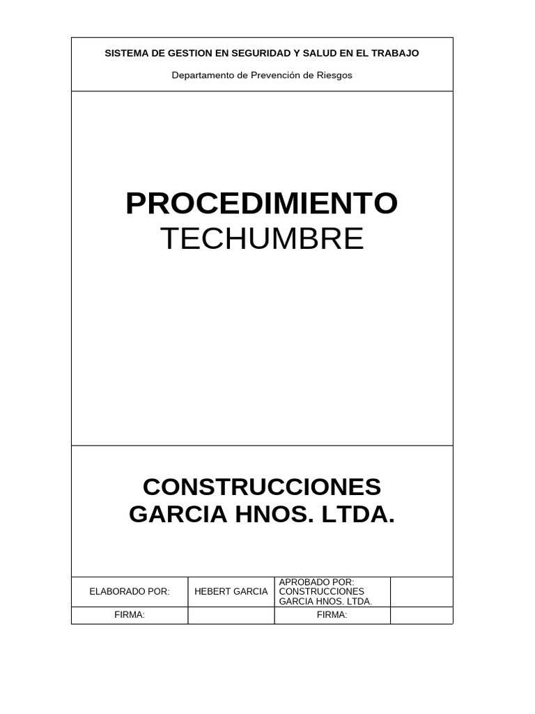 PTS Instalacion de Techumbre CGHL | PDF