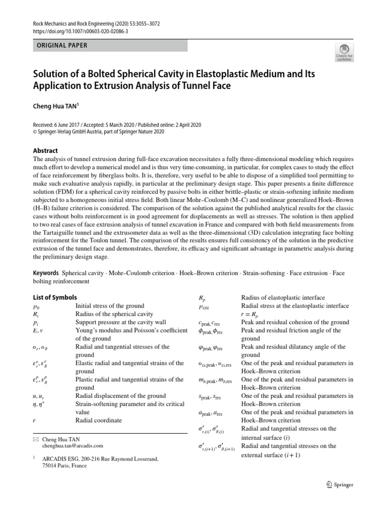 TAN - 2020 - Solution of A Bolted Spherical Cavity | PDF | Strength Of ...