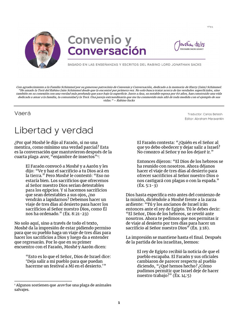 Spanish Vaera Main 5785 | PDF | Verdad | Dios