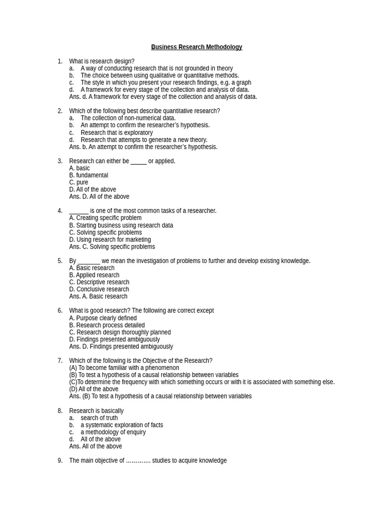 Business Research Methodology | PDF | Sampling (Statistics) | Factor ...