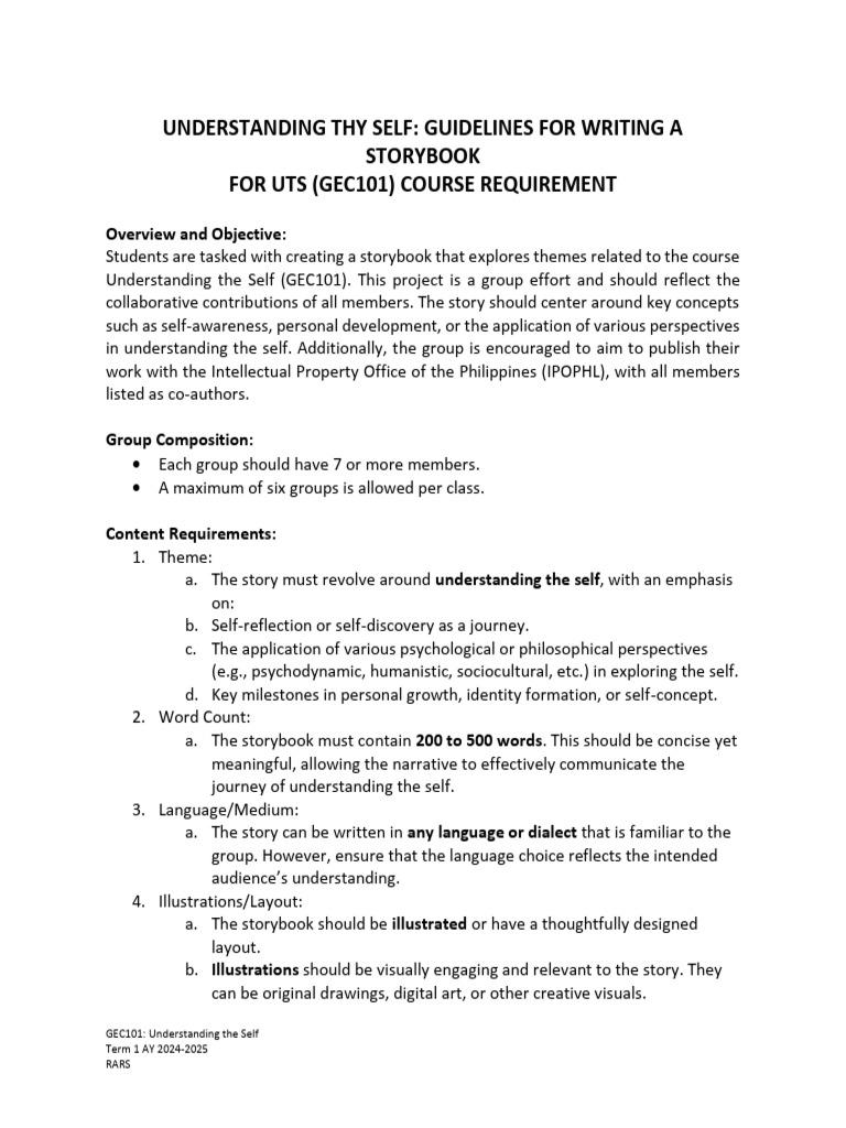 Guidelines For Writing A Storybook - UTS T124-25 | PDF | Editing | Page Layout