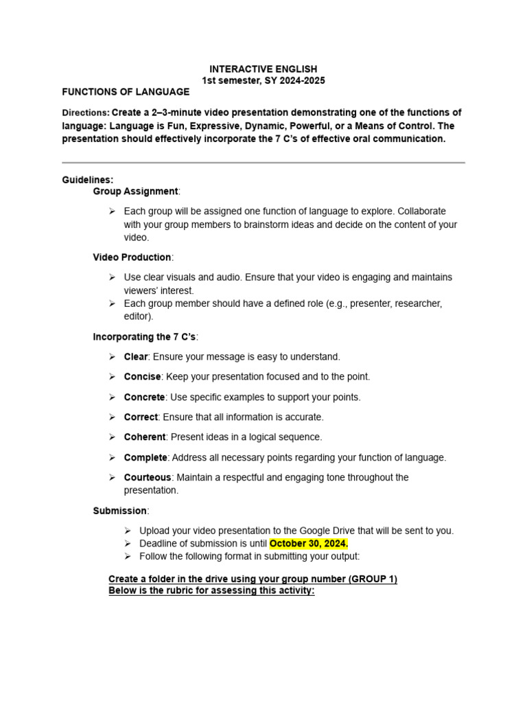 TASK-FUNCTIONS-OF-LANGUAGE | PDF