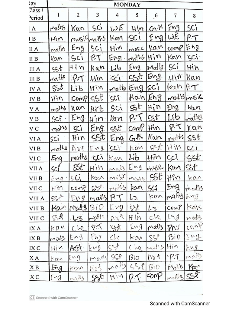 Time Table | PDF
