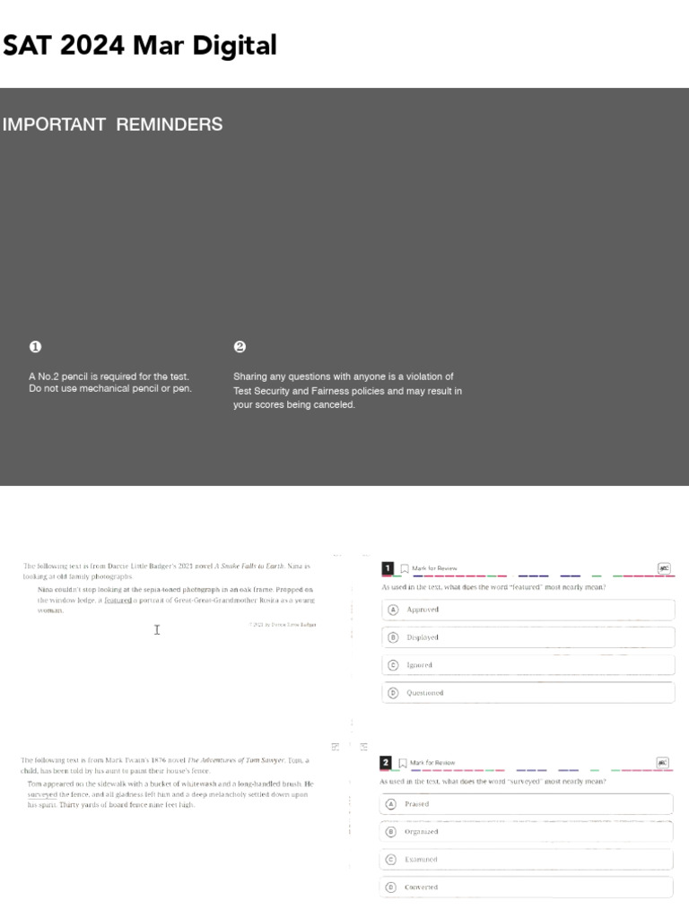 2024 March Digital SAT Test 2 | PDF | Psat/Nmsqt | The United States