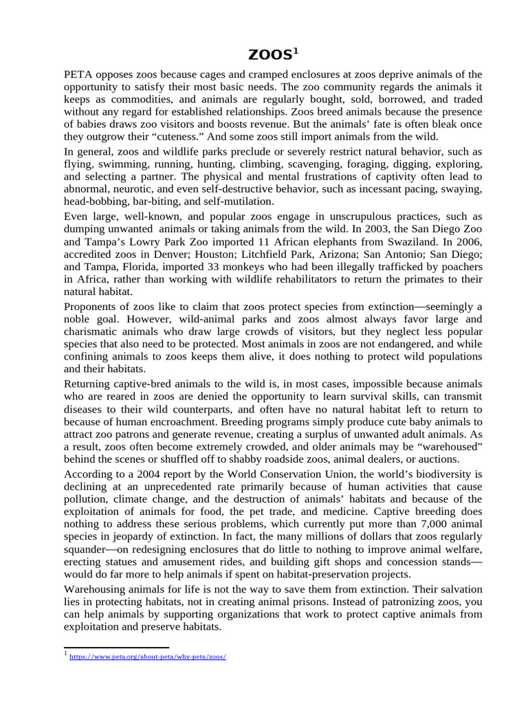 U6 xtra reading-ZOOS (4) | PDF | Zoo | Organisms