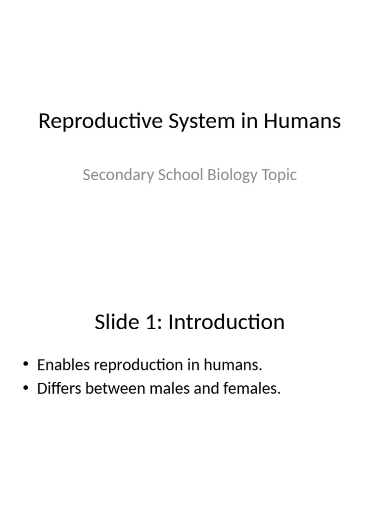 Reproductive System in Humans 9slides | PDF