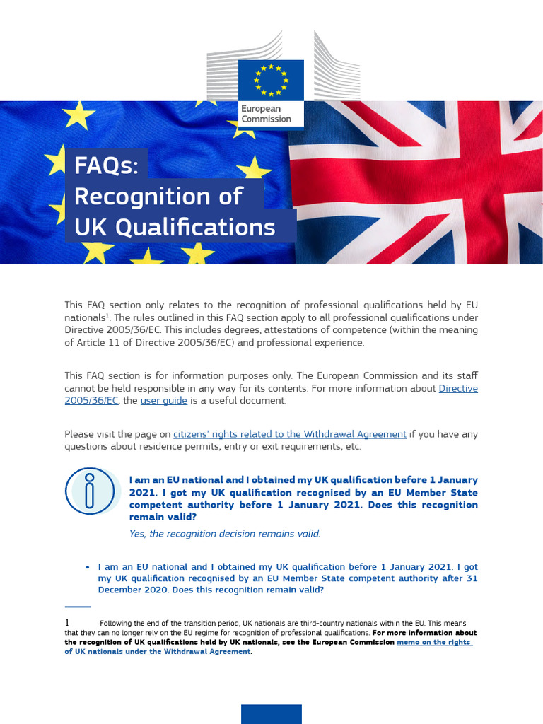 UK-EU Qualifications - FAQv2 | PDF | Brexit | European Union
