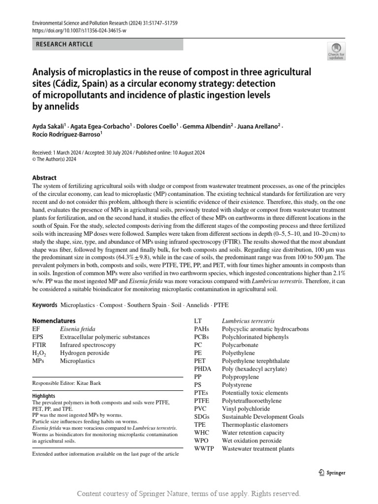 Analysis of Microplastics in The Reuse of Compost | PDF | Sewage ...