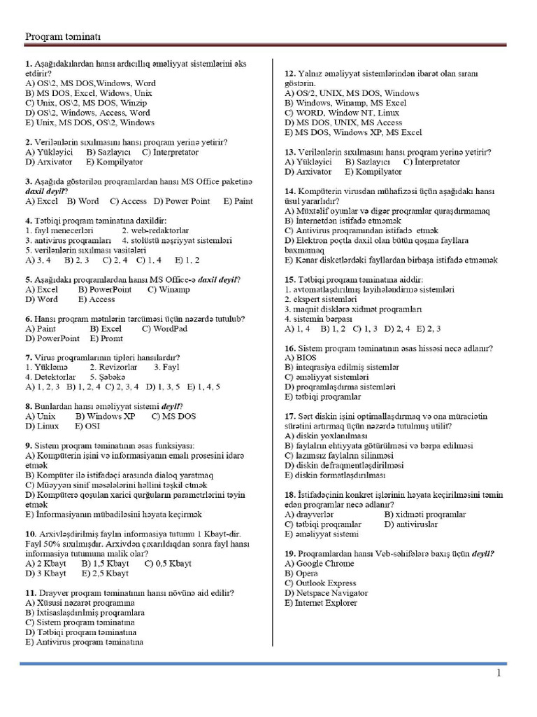 Proqram Təminatı - Page-0001 | PDF