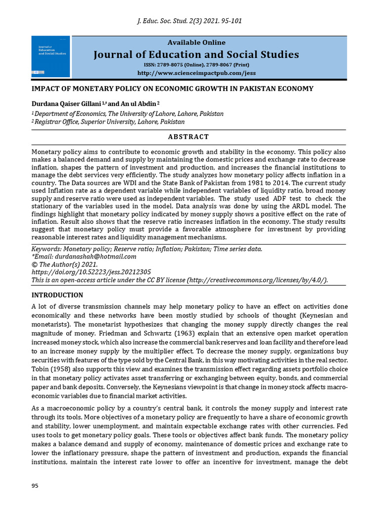 Monetry Policy and Economic Growth | PDF | Monetary Policy | Money Supply