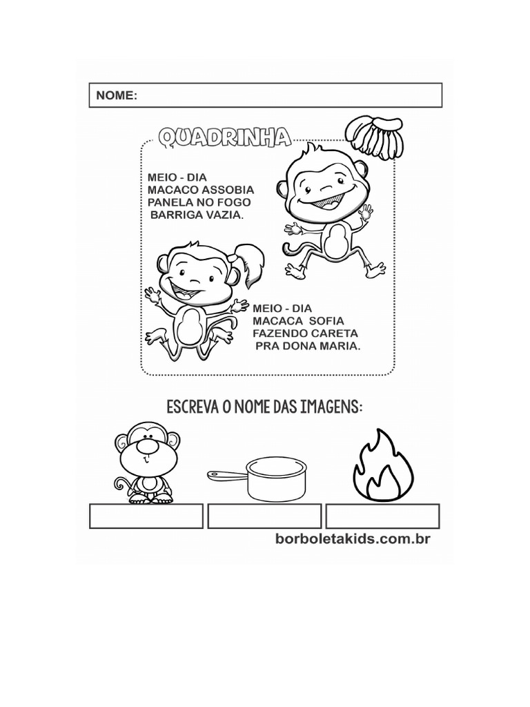 Ativ. Quadrinha Do Macaco | PDF