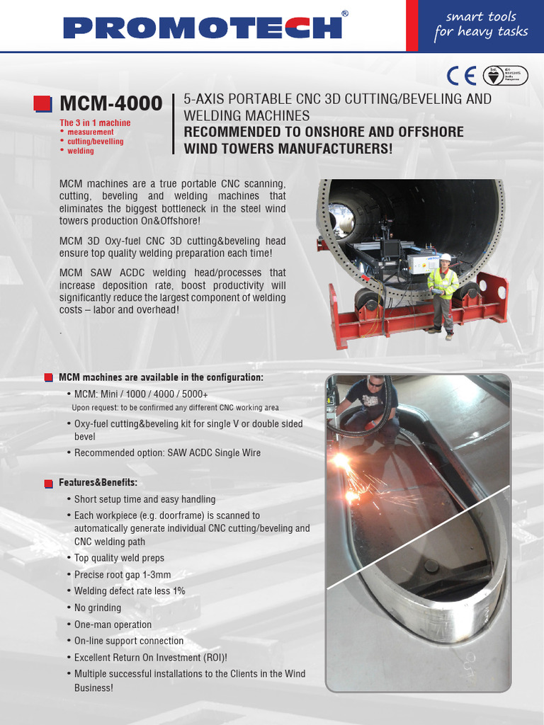 MCM 4000 - 5 Axis Portable CNC 3D Cutting - Beveling - Welding - Machine - 1809 | PDF ...