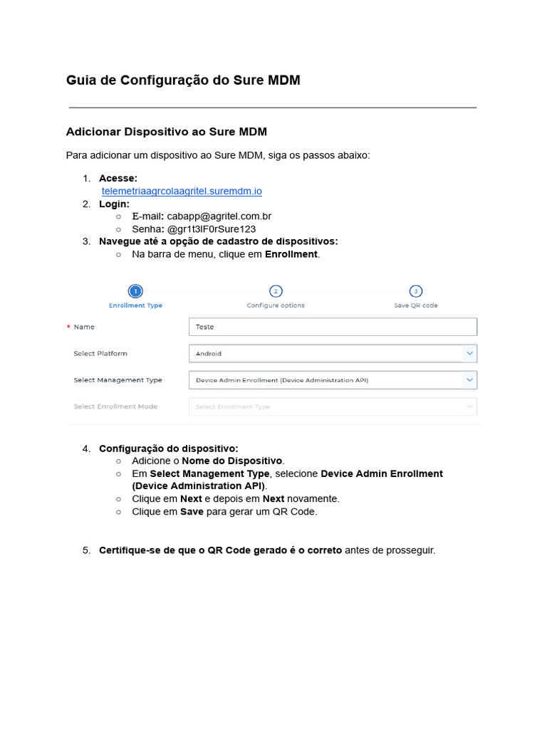 Guia de Configuração Do Sure MDM (2) (2) | PDF
