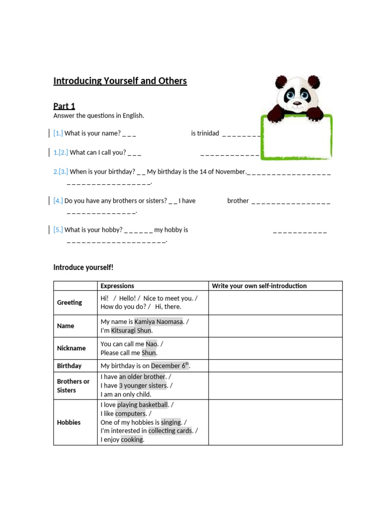introducing-yourself-and-others | PDF