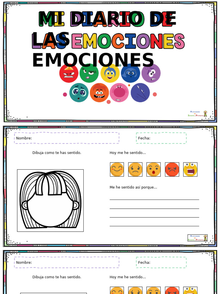 Mi Diario de Emociones Con Personajes Inside Out | PDF