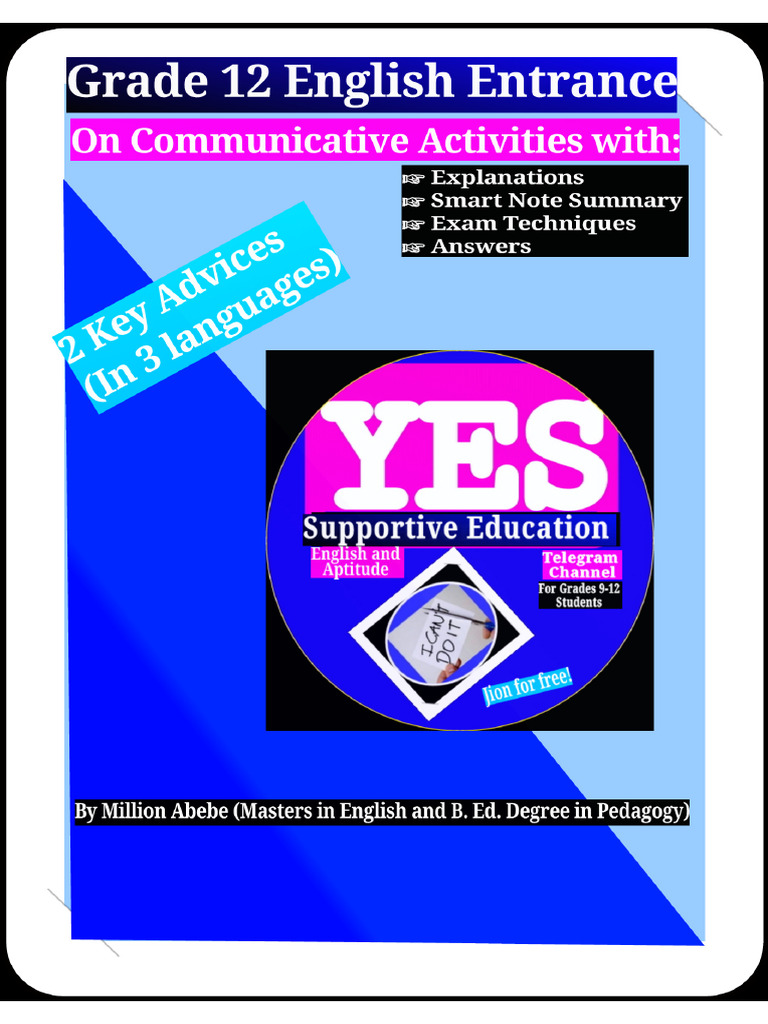 English Entrance With Explanation, Exam Techniques Communication | PDF