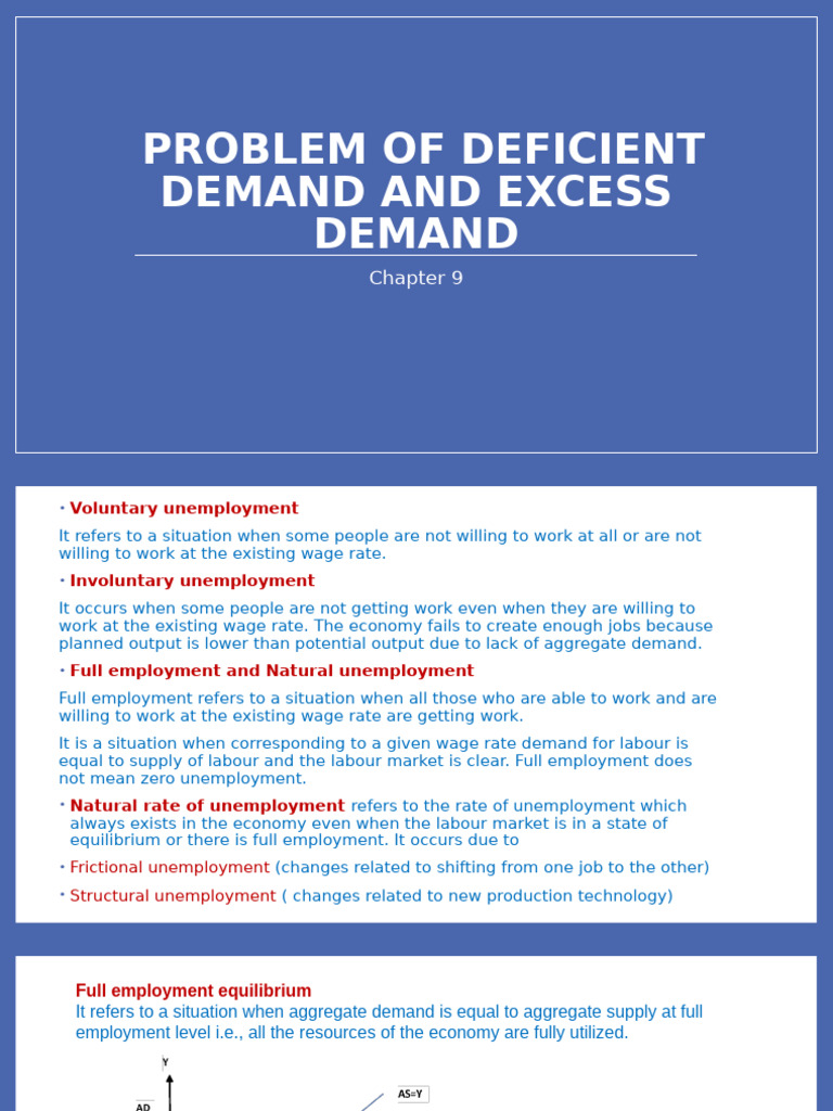 Problem of Deficient Demand and Excess Demand | PDF | Cost Of Living ...