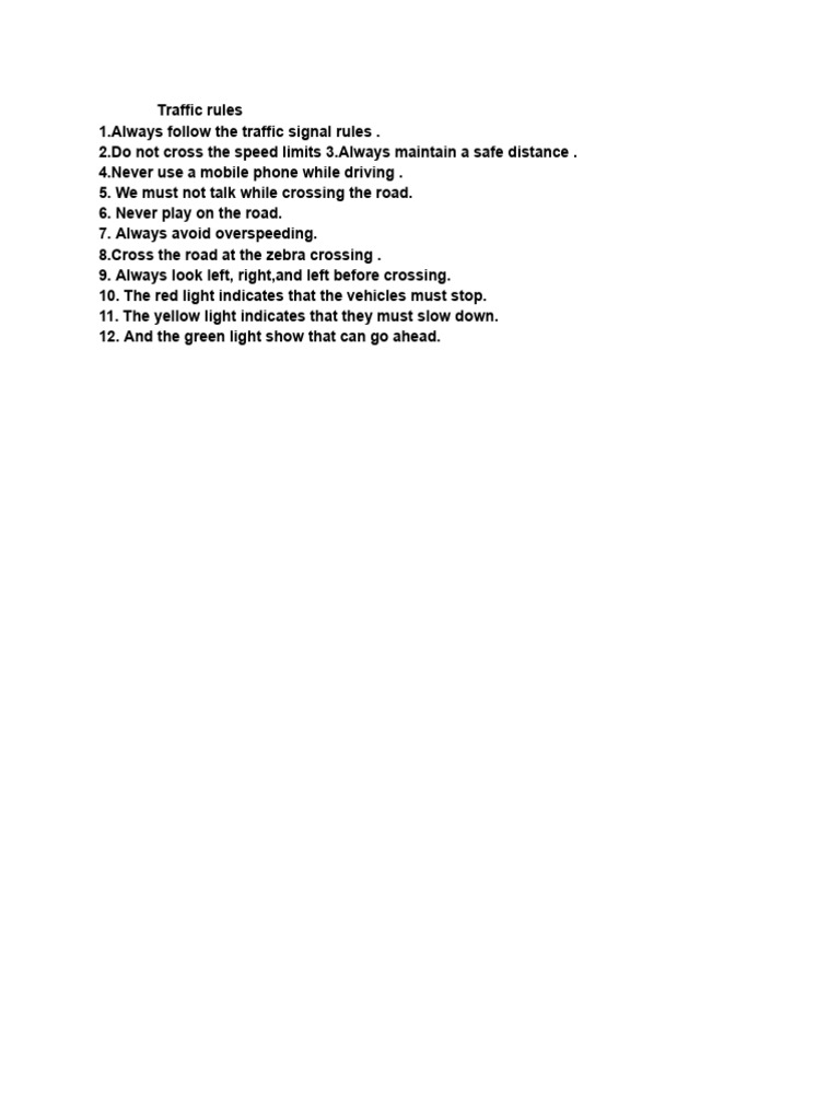 Class 3 Traffic Rules | PDF
