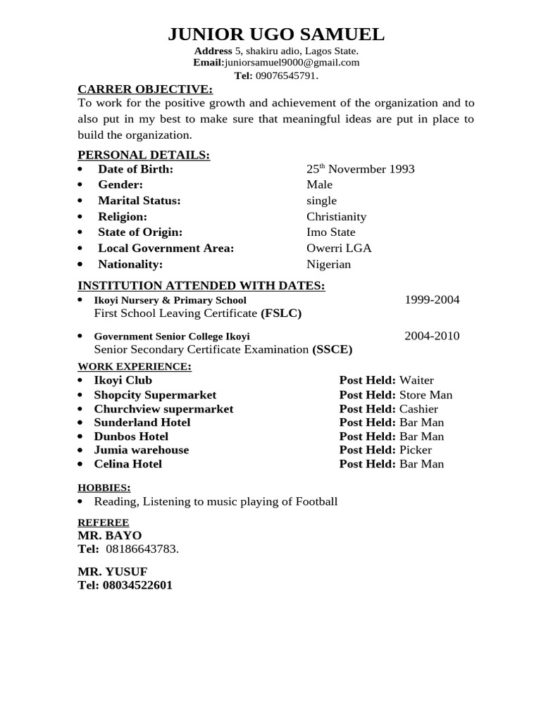 Junior Ugo Samuel | PDF