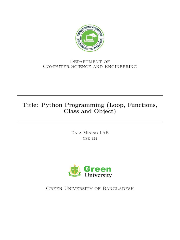 Data_Mining_Lab_02 | PDF | Control Flow | Class (Computer Programming)